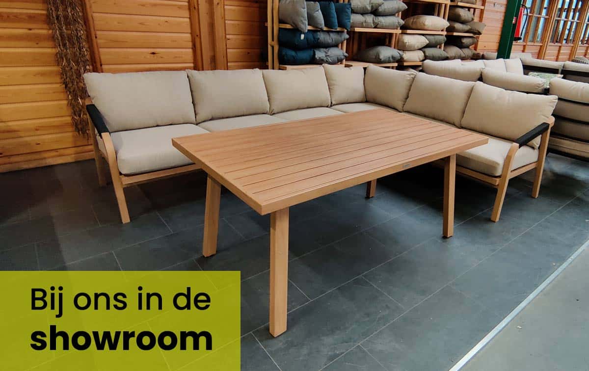 Garden impressions Monti lounge dining set 5 delig | Light teak/rope ...